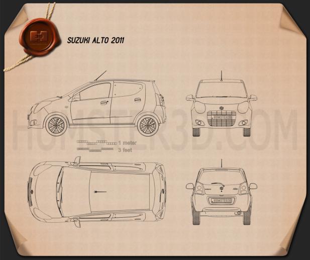 Suzuki Alto 2011 Clipart and Blueprint - Download Vehicles Clip Art ...