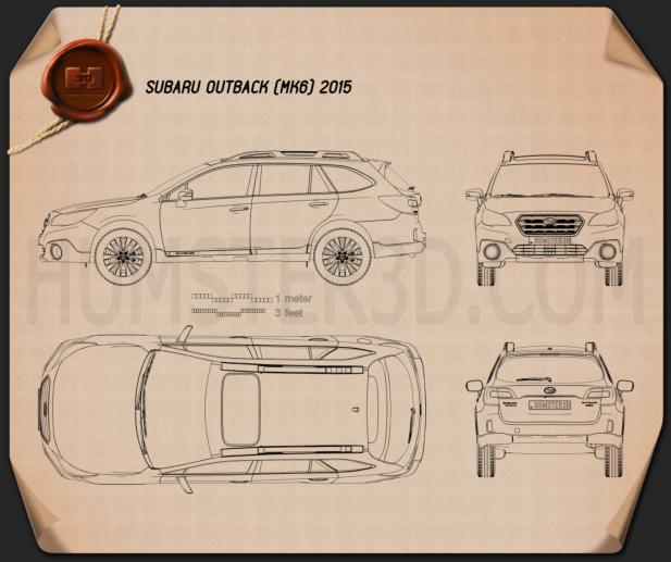 Subaru Outback 2015 Clipart and Blueprint - Download Vehicles Clip Art ...