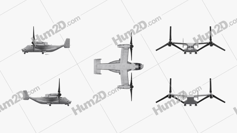 Bell Boeing V-22 Osprey Clipart and Blueprint - Download Aircraft Clip ...
