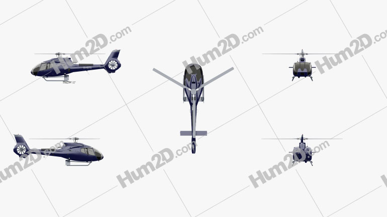 Eurocopter EC130 Light Utility Helicopter Clipart and Blueprint ...