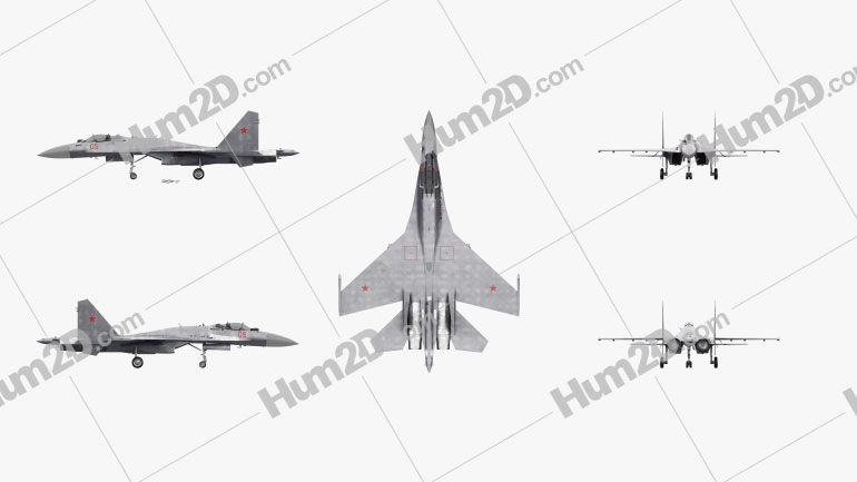 Sukhoi Su-35 Clipart and Blueprint - Download Aircraft Clip Art Images ...