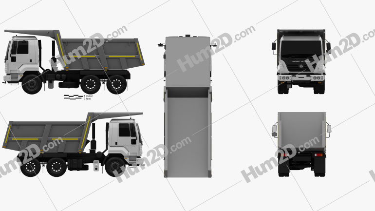 Ashok Leyland U-2523 T Tipper Truck 2012 Clipart and Blueprint ...