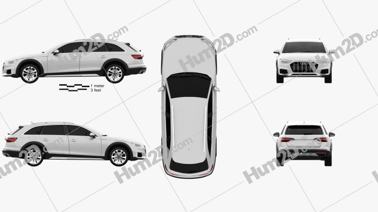 Audi A4 Allroad 2019 Clipart and Blueprint - Download Vehicles Clip Art ...