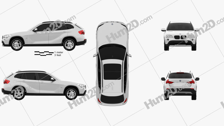 BMW X1 2010 Clipart and Blueprint - Download Vehicles Clip Art Images ...
