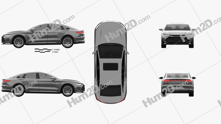 BYD Han DM 2020 Clipart and Blueprint - Download Vehicles Clip Art ...