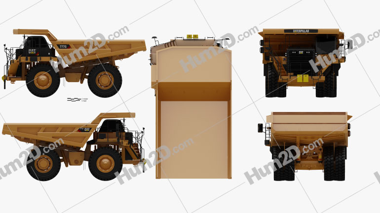 Caterpillar 777G Dump Truck 2012 Clipart and Blueprint - Download ...