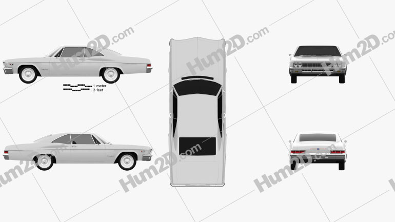 Chevrolet Impala SS Sport Coupe 1966 Clipart and Blueprint - Download ...