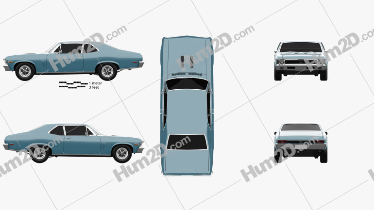 Chevrolet Nova SS 396 1970 Clipart and Blueprint - Download Vehicles ...
