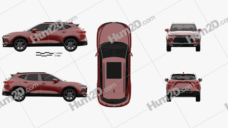 Chevrolet Blazer RS 2019 Clipart and Blueprint - Download Vehicles Clip ...