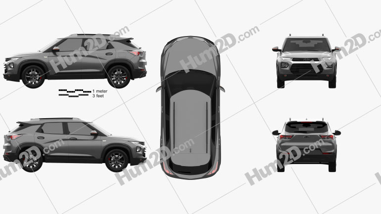 Chevrolet Trailblazer 2020 Clipart and Blueprint - Download Vehicles ...