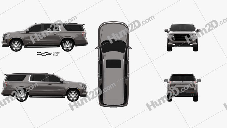 Chevrolet Suburban High Country 2020 Clipart and Blueprint - Download ...
