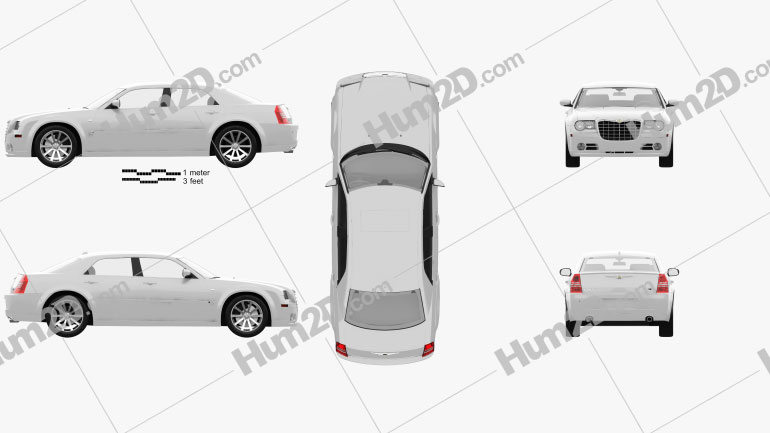Chrysler 300C sedan 2009 Clipart and Blueprint - Download Vehicles Clip ...