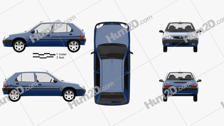 Citroen Saxo 1999 Clipart and Blueprint - Download Vehicles Clip Art ...