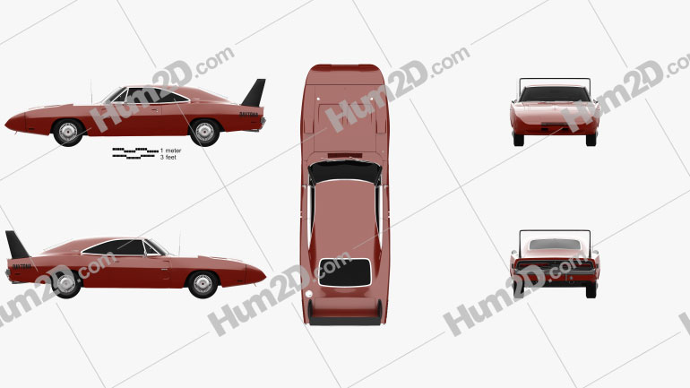Dodge Charger Daytona Hemi 1969 Blueprint In PNG Download Vehicles