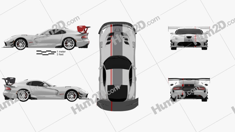Dodge Viper ACR 2016 Clipart and Blueprint - Download Vehicles Clip Art ...
