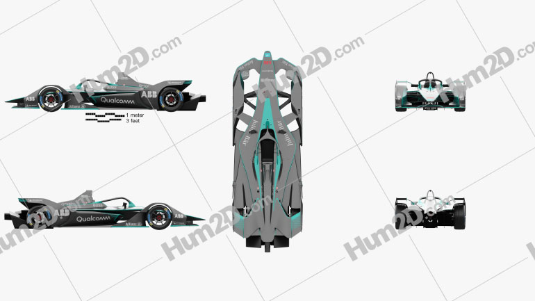 FIA Gen2 Formula E 2019 Clipart and Blueprint - Download Vehicles Clip ...