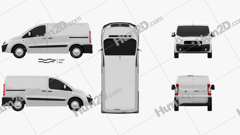 Fiat Scudo Furgon ShortWheelbase 4-door 2011 Clipart and Blueprint ...