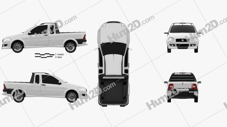Fiat Strada Crew Cab Sporting 2012 Clipart and Blueprint - Download ...