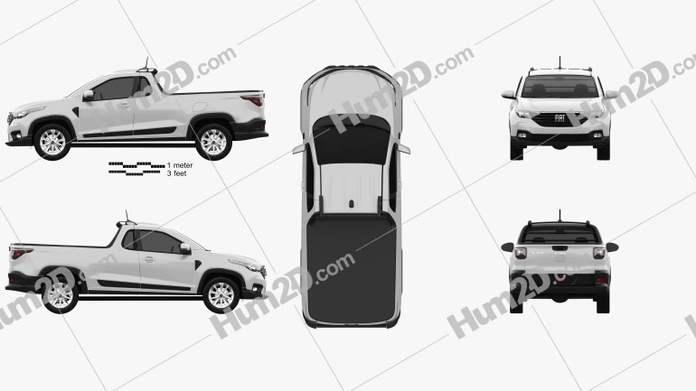 Fiat Strada CS Freedom 2020 Clipart and Blueprint - Download Vehicles ...