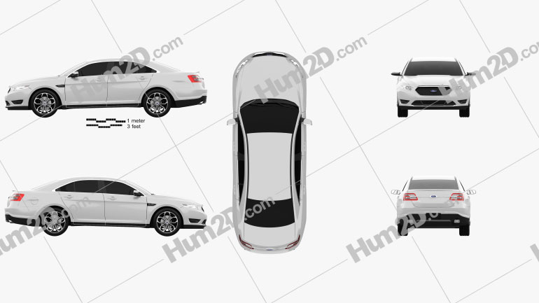 Ford Taurus SHO 2013 Clipart and Blueprint - Download Vehicles Clip Art ...