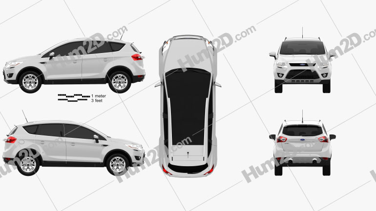 Ford Kuga 2012 Clipart and Blueprint - Download Vehicles Clip Art ...