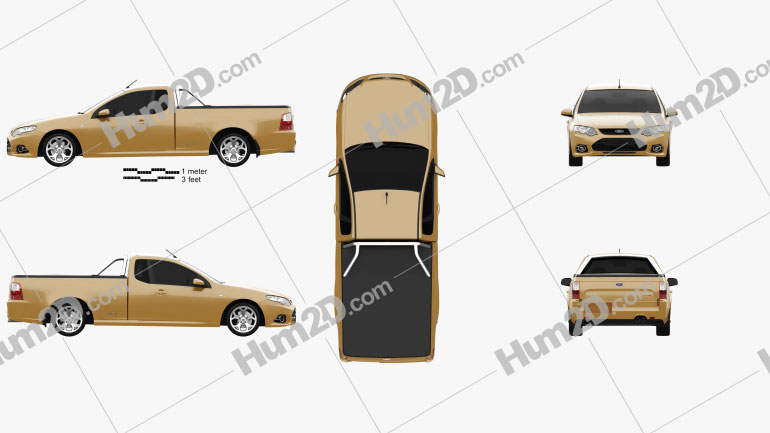 Ford FG Falcon XR6 UTE 2011 Clipart and Blueprint - Download Vehicles ...