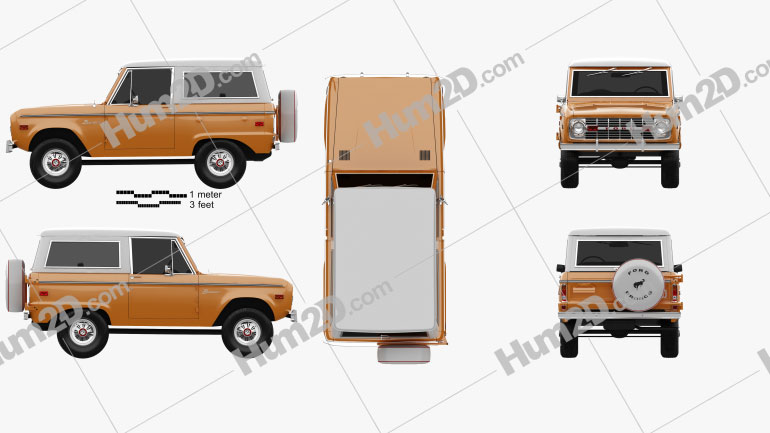 Ford Bronco 1975 Blueprint in PNG - Download Vehicles Clip Art Images