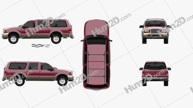 Ford Excursion 1999 Clipart and Blueprint - Download Vehicles Clip Art ...
