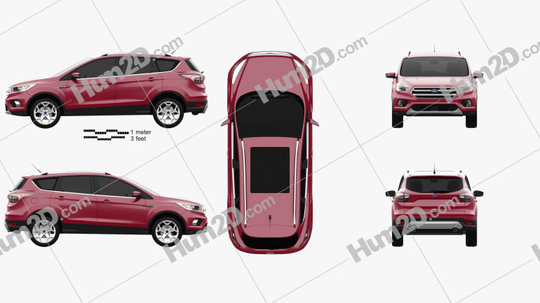Ford Escape Titanium 2017 Clipart and Blueprint - Download Vehicles ...