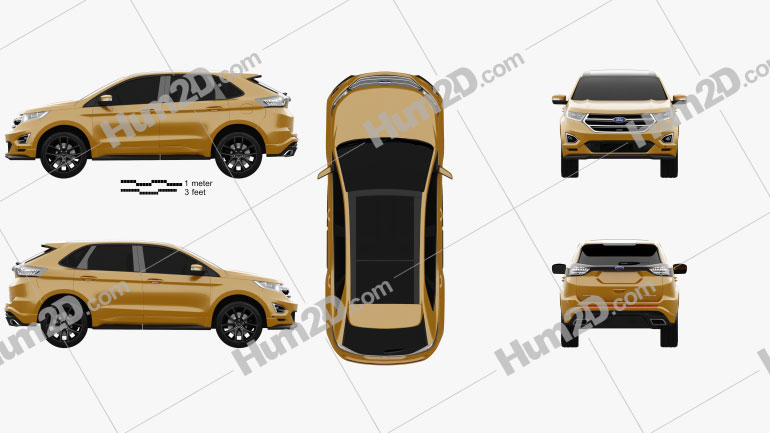 Ford Edge Sport 2016 Clipart and Blueprint - Download Vehicles Clip Art ...