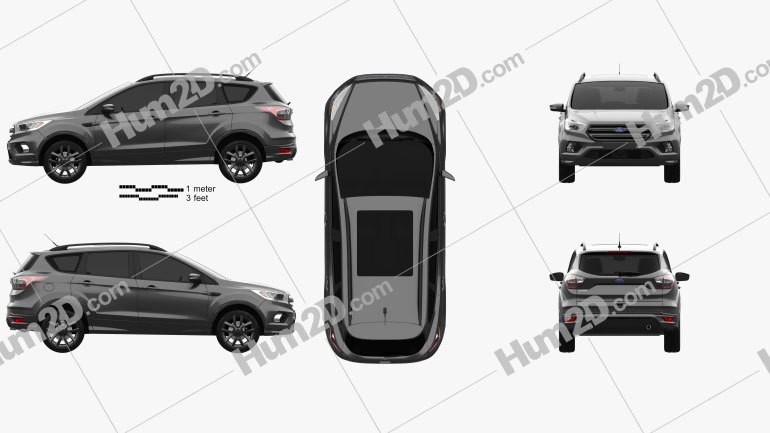 Ford Kuga Clipart and Blueprints for Download
