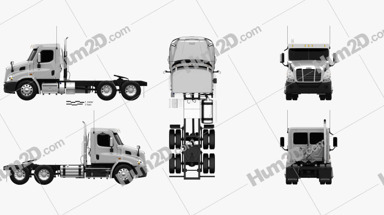 Freightliner Cascadia Clipart and Blueprints for Download