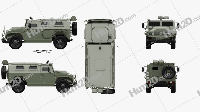GAZ Tiger-M 2011 Clipart and Blueprint - Download Military Clip Art ...