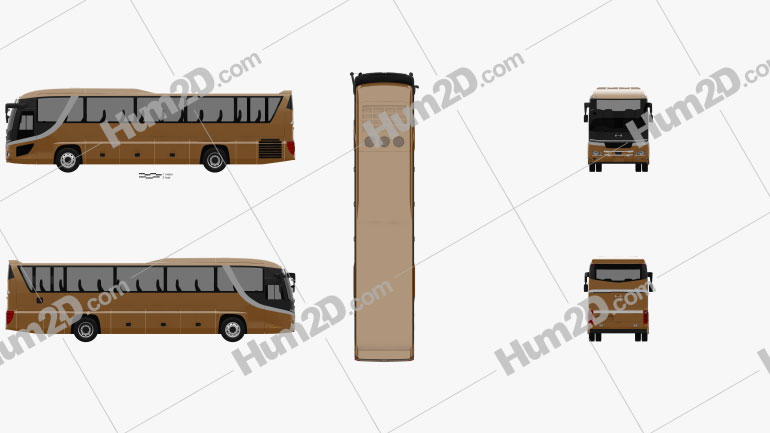 Hino Bus ClipArt Images and Blueprints for Download in PNG, PSD