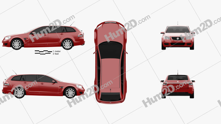 Holden VE Commodore Sportwagon 2012 Clipart and Blueprint - Download ...