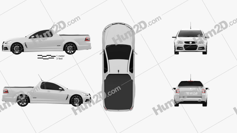Holden VF Commodore Calais V UTE 2013 Clipart and Blueprint - Download ...