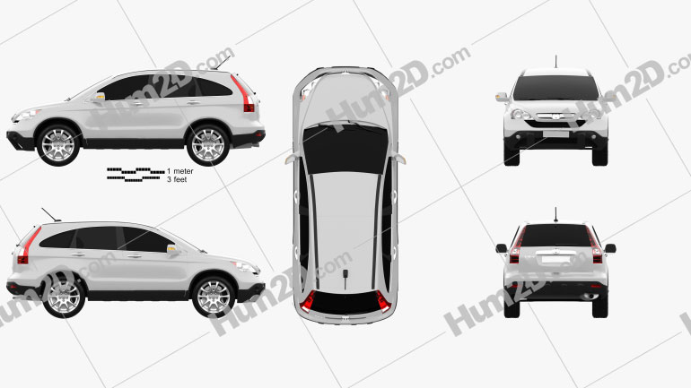 Honda CR-V 2010 Clipart and Blueprint - Download Vehicles Clip Art ...