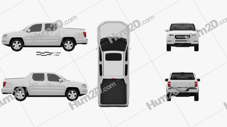 Honda Ridgeline 2009 Clipart and Blueprint - Download Vehicles Clip Art ...