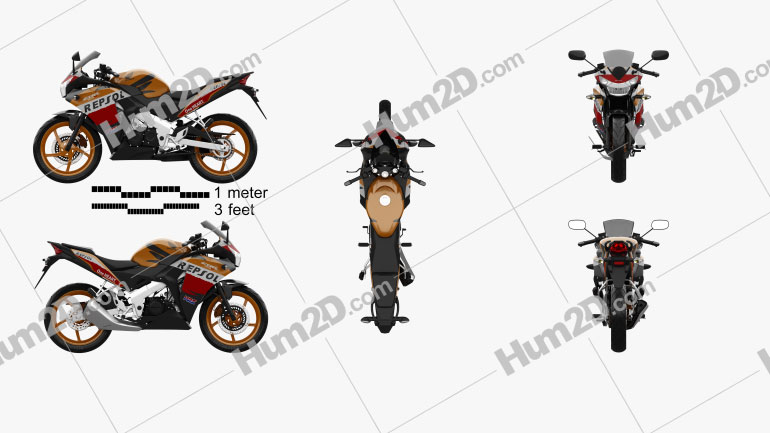 Honda CBR125R 2012 Clipart and Blueprint - Download Vehicles Clip Art ...