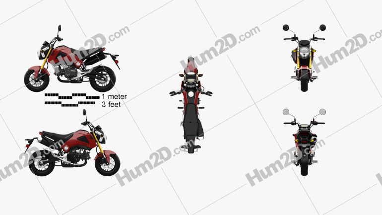 Honda Grom 125 2014 Clipart and Blueprint - Download Vehicles Clip Art ...