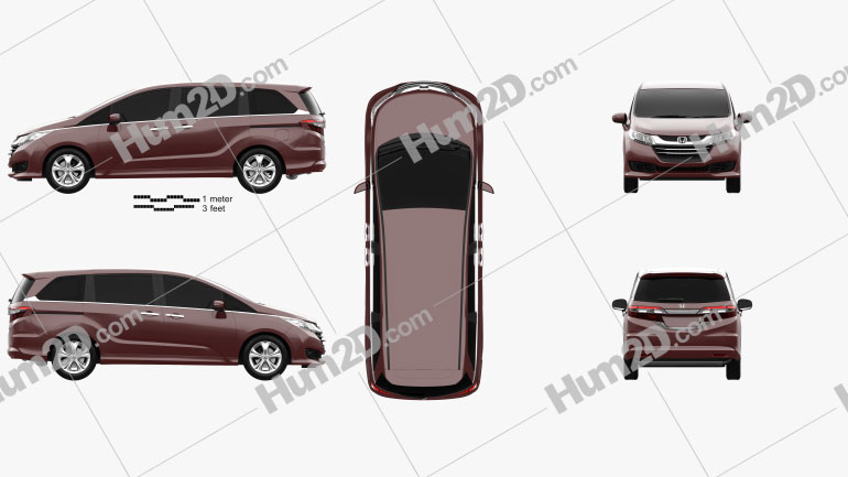 Honda Odyssey G (JP) 2014 Clipart and Blueprint - Download Vehicles ...