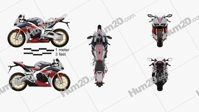 Honda CBR1000RR Fireblade 2016 Clipart and Blueprint - Download ...
