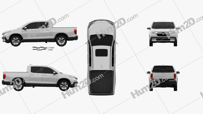 Honda Ridgeline 2017 Clipart and Blueprint - Download Vehicles Clip Art ...