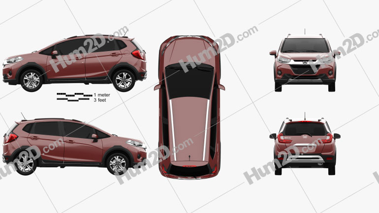 Honda WR-V 2017 Clipart and Blueprint - Download Vehicles Clip Art ...