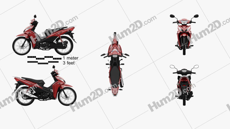 Honda Wave 110S 2017 Clipart and Blueprint - Download Vehicles Clip Art ...