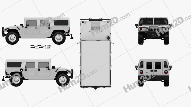 Hummer H1 wagon 2005 Clipart and Blueprint - Download Vehicles Clip Art ...