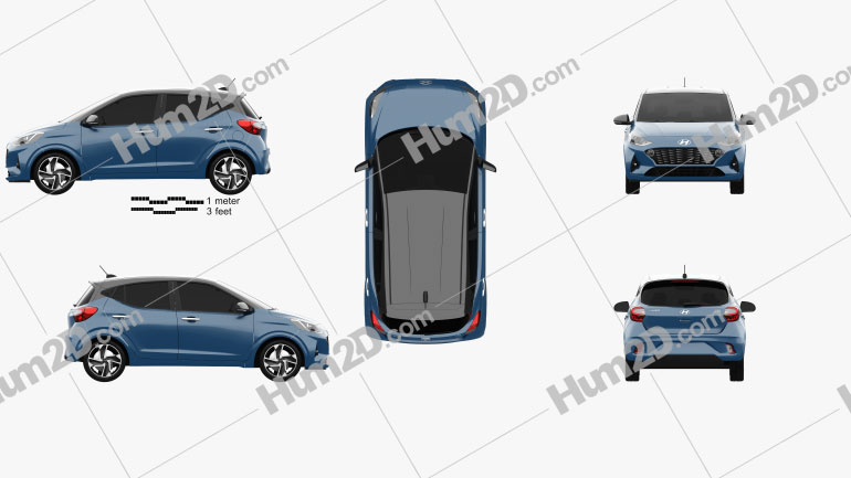 Hyundai i10 Clipart and Blueprints for Download