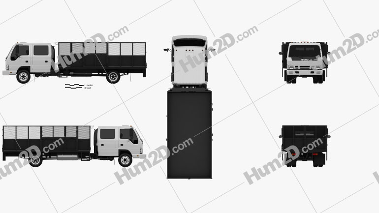 Isuzu NPR Dump Truck 2011 Clipart and Blueprint - Download Vehicles ...