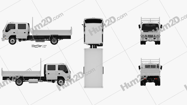 Isuzu NPR Tipper Van Truck 2011 Clipart and Blueprint - Download ...