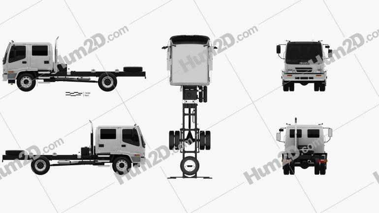 Isuzu FTR 800 Crew Cab Chassis Truck 1997 Clipart and Blueprint ...